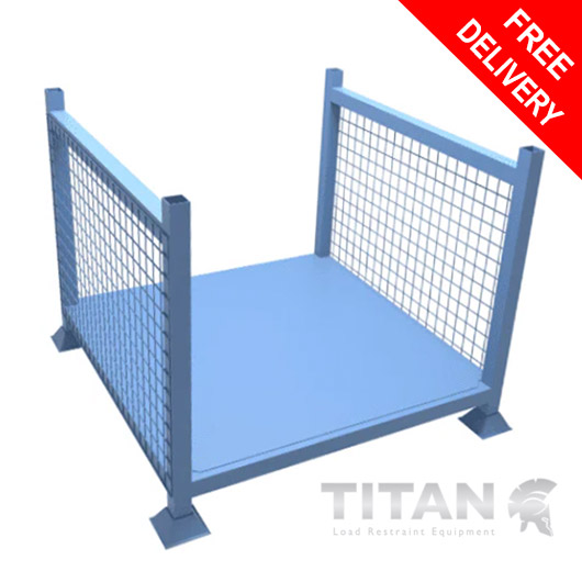 2 Sided Mesh Pallet Cage Stillage | Stackable | 1000kg Capacity | Free Delivery